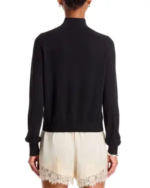 525 America Saddle Shoulder Mock Neck Cardigan Sweater