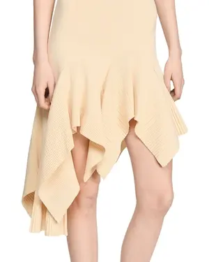 Sandro Asymmetric Knit Dress - Vanilla