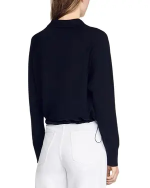 Sandro Miki Wool Blend Polo Sweater