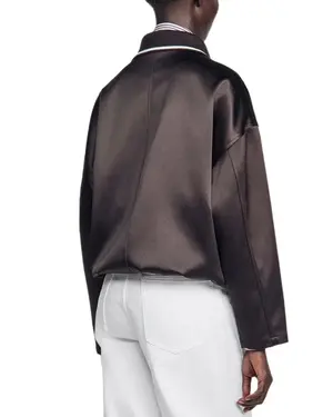 Sandro Quinn Satin Polo Collar Jacket