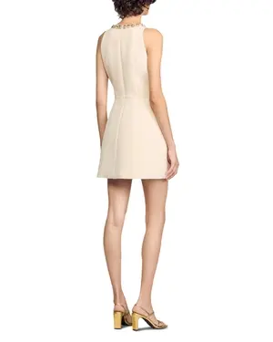 Sandro Embellished Mini Dress - Vanilla
