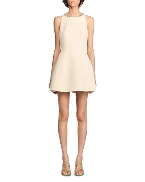 Sandro Embellished Mini Dress - Vanilla