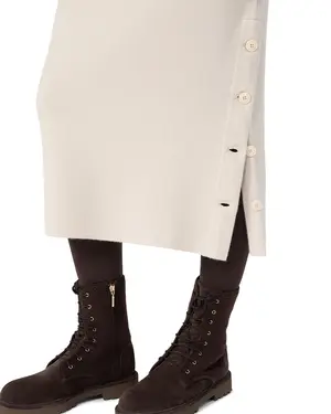 Max Mara Wool Cashmere Button Detailed Midi Skirt