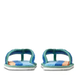Versace Striped Cotton Terry Jacquard Flip Flops