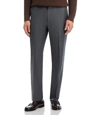 Vince Brushed Regular Fit Suit Pants - Grey/ Brown