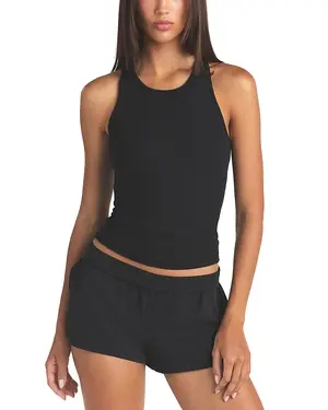 SKIMS Boyfriend Rib Tank Top Onyx