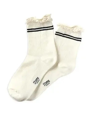 STEMS Strawberry Grip Socks - Ivory