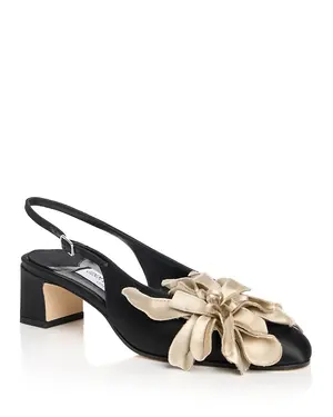 JIMMY CHOO Eyla 45 Slingback Pumps - Black/bone