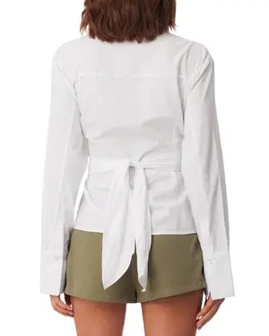 SNDYS. Teigan Cinched Cotton Button Front Shirt
