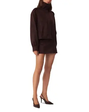 SNDYS. Bryce Faux Suede Zip-up Jacket - Chocolate