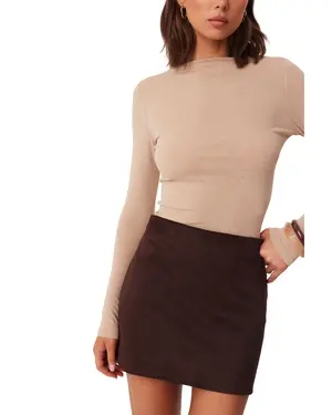 SNDYS. Brady Faux Suede Mini Skirt