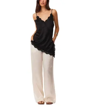 SNDYS. Asymmetrical Cami Top With Lace Trim