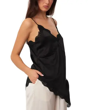 SNDYS. Asymmetrical Cami Top With Lace Trim