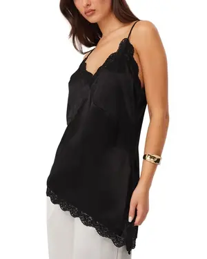 SNDYS. Asymmetrical Cami Top With Lace Trim
