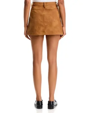 Bardot Lorenzo Croc Embossed Faux Suede Mini Skirt
