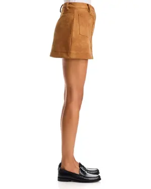 Bardot Lorenzo Croc Embossed Faux Suede Mini Skirt