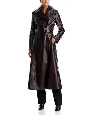 Bardot Faux Crocodile Leather Trench Coat
