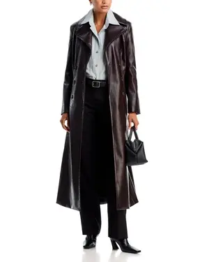 Bardot Faux Crocodile Leather Trench Coat