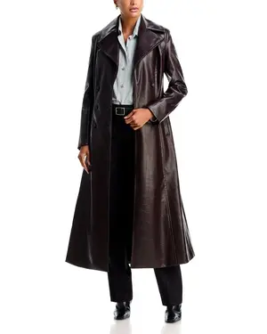 Bardot Faux Crocodile Leather Trench Coat