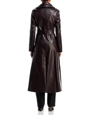 Bardot Faux Crocodile Leather Trench Coat