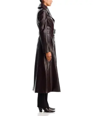 Bardot Faux Crocodile Leather Trench Coat