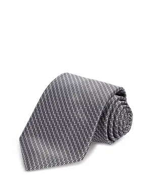 BOSS Boss Silk Classic Dot Grid Neck Tie Open Grey