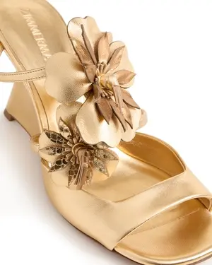 Zimmermann Belara Floral Embellished Wedge Sandals