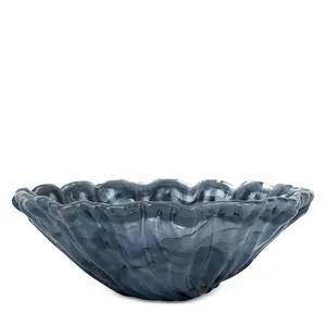VIETRI Onda Glass Serving Bowl - Grey