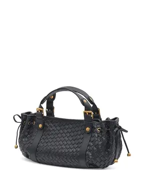 Gerard Darel 12h Small Woven Leather Handbag - Black