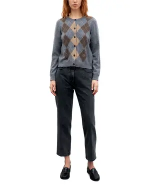 Gerard Darel Argyle Wool Cardigan