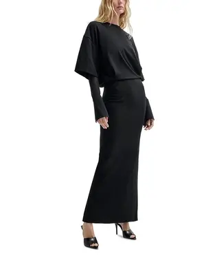 DARKPARK Wool Layered Sleeve Maxi Dress