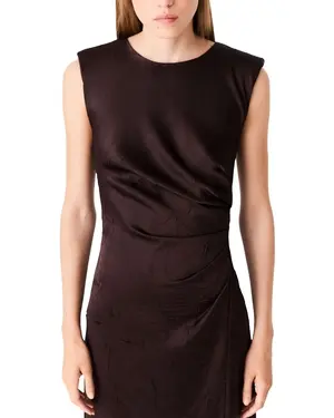 Maje Satin Draped Maxi Dress