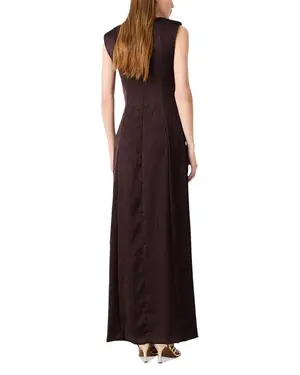 Maje Satin Draped Maxi Dress