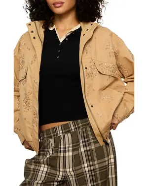 Sanctuary Embellished Cotton Surplus Jacket