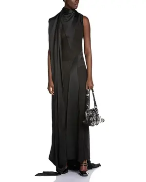 Alexander McQueen Sheer Panel Silk Gown