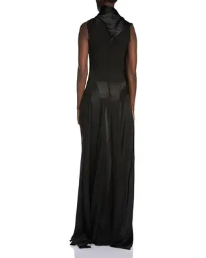 Alexander McQueen Sheer Panel Silk Gown