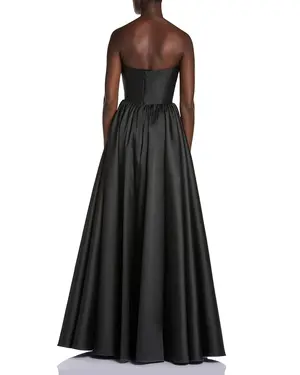 Alexander McQueen Lace Trim Strapless Gown