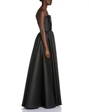Alexander McQueen Lace Trim Strapless Gown