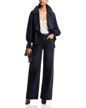 Cinq À Sept Azira Tie Neck Flared Cuff Jacket