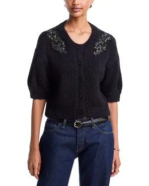 Cinq À Sept Embellished Cardigan Sweater