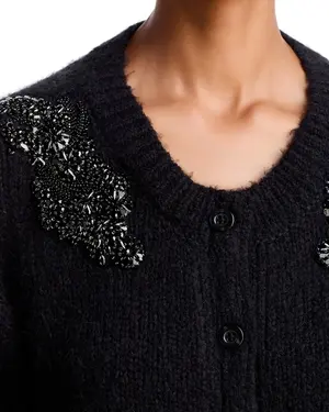 Cinq À Sept Embellished Cardigan Sweater
