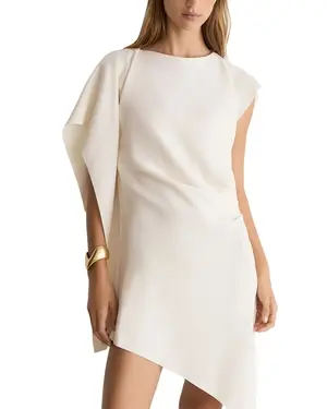 REISS Athena Asymmetric Draped Mini Dress