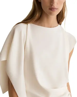 REISS Athena Asymmetric Draped Mini Dress