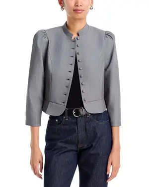 WAYF Kaelani Button Front Peplum Jacket