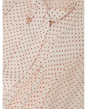 REISS Dottie Tie Neck Polka Dot Dress
