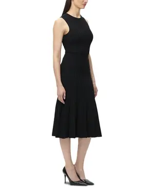 Herve Leger The Lauren Flare Hem Midi Dress - Black
