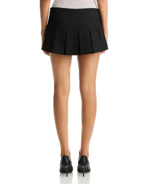 GUIZIO Val Pleated Micro Mini Skirt