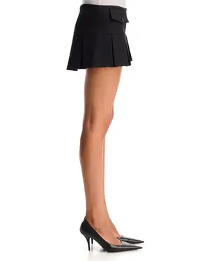 GUIZIO Val Pleated Micro Mini Skirt