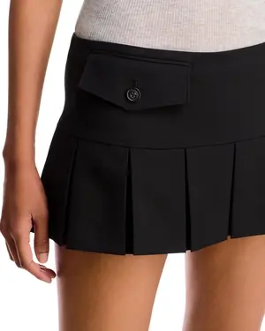 GUIZIO Val Pleated Micro Mini Skirt