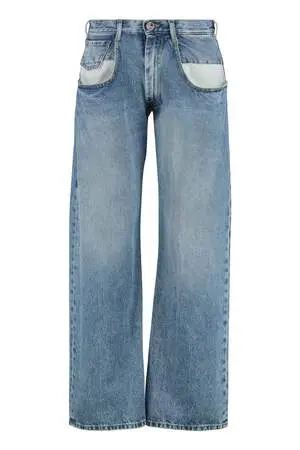 MAISON MARGIELA 5-pocket Straight-leg Jeans With Contrasting Inserts